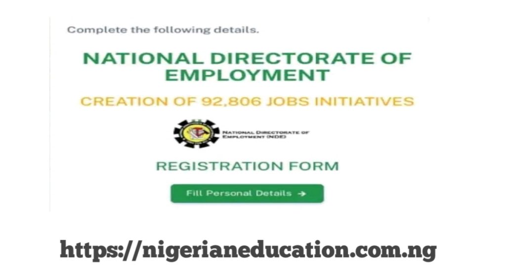 NDE Program For Nigerians Unemployment - Nigerian Education